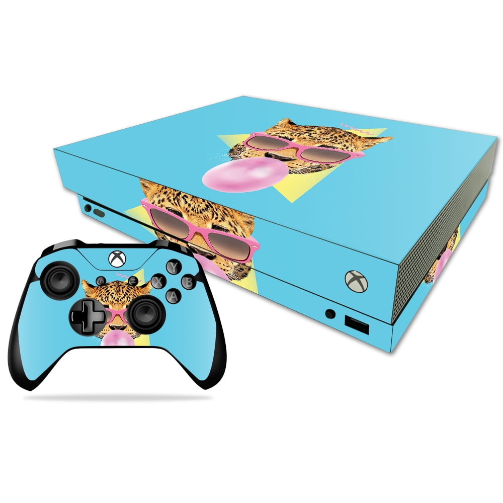 Skin Decal Wrap Compatible With Microsoft Xbox One X Bubble Gum Cheetah ...