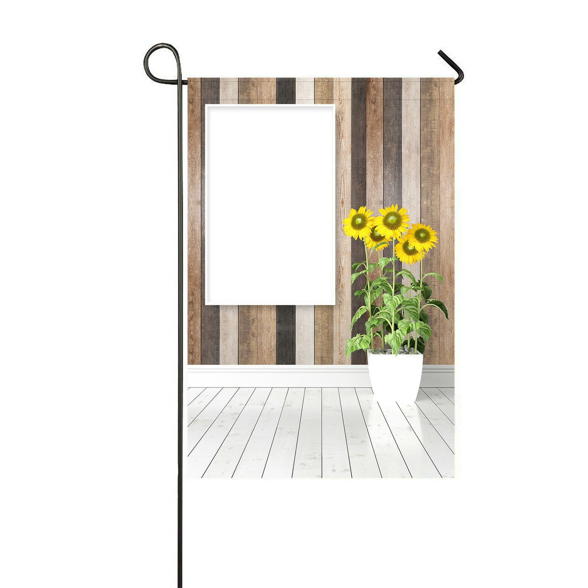 ECZJNT Modern bright interior with empty frame Garden Flag Outdoor Flag ...