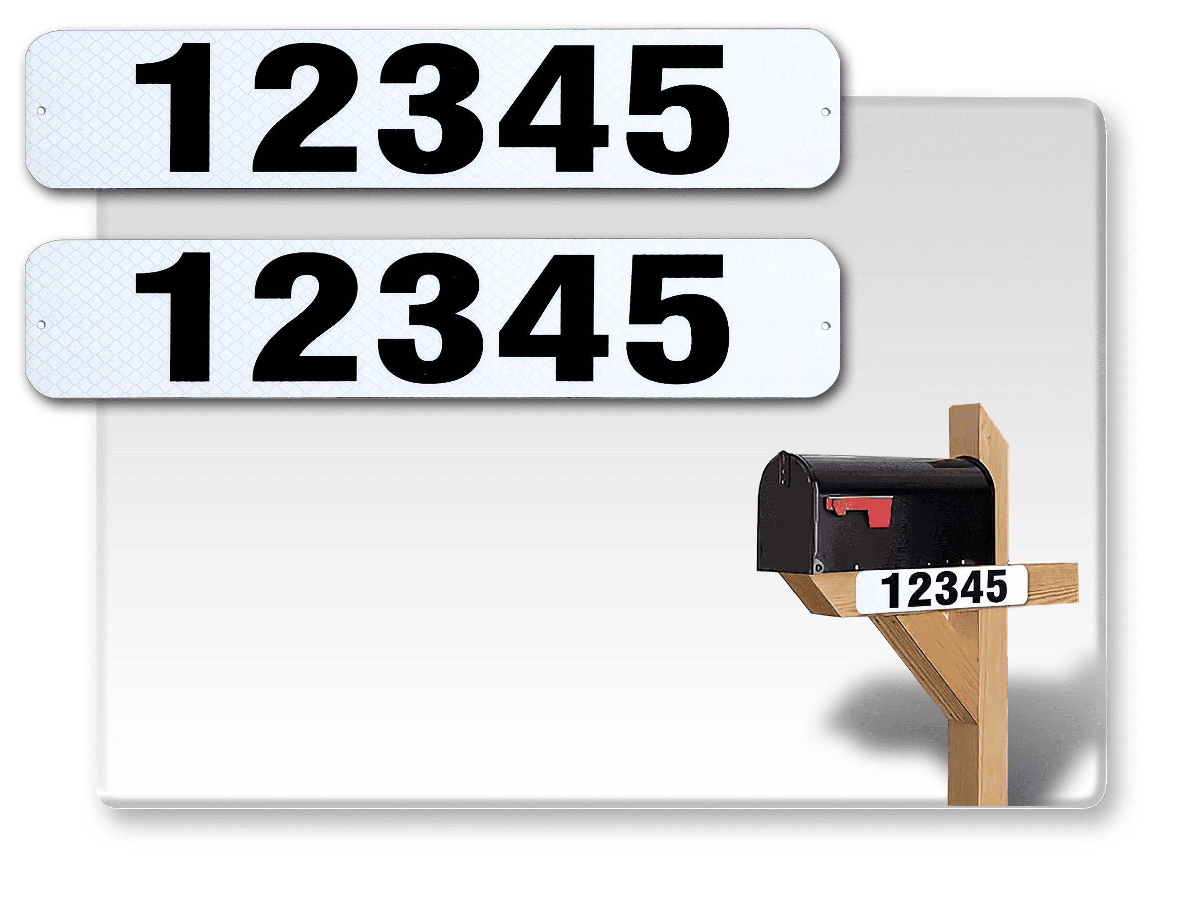 2 Pack Single Sided Customized Horizontal 911 Emergency Mailbox Address ...