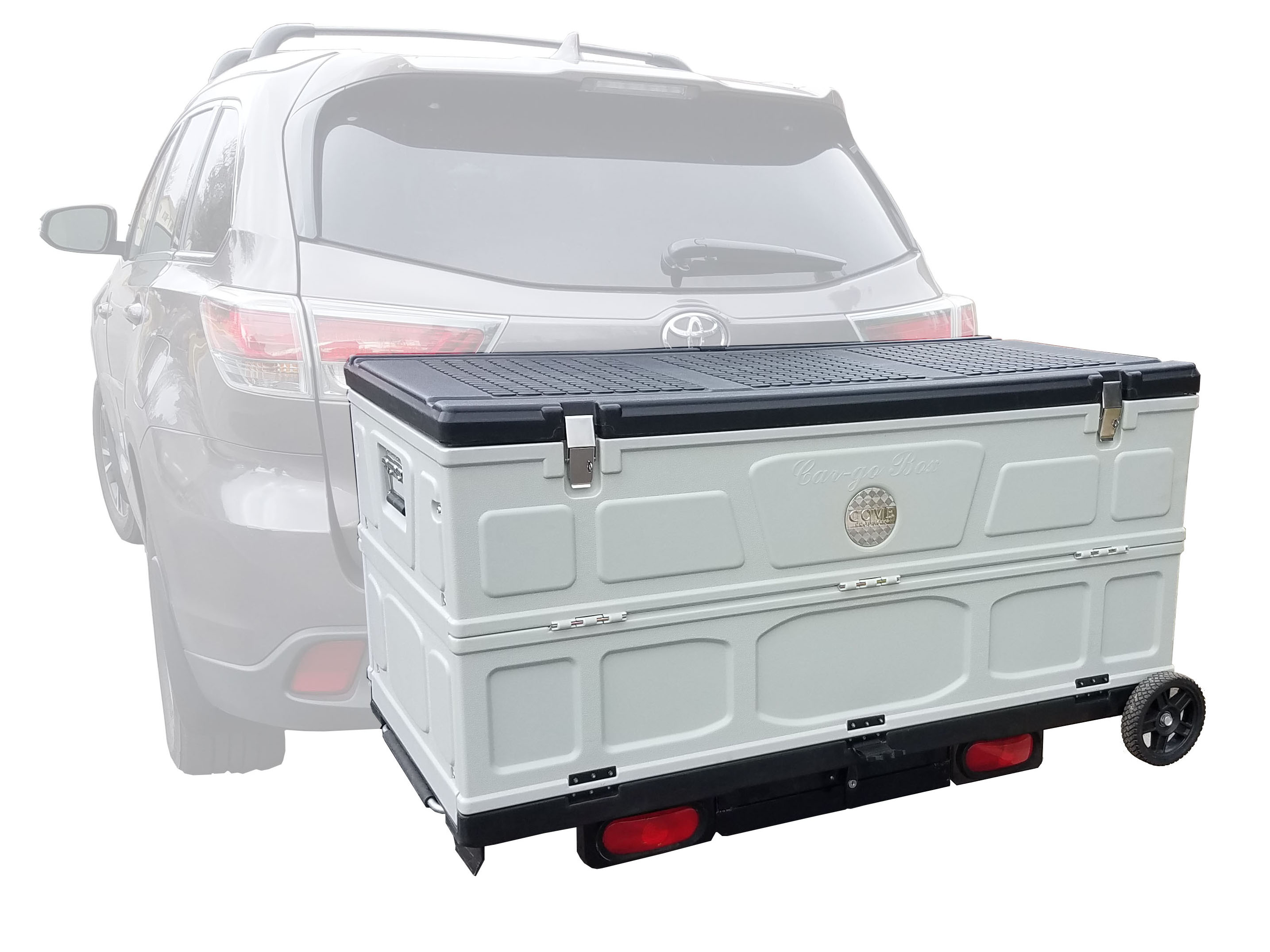 Cove Products The Cargo Box Hitch Mounted Folding Cargo Box Storage Cove Products The Cargo Box Hitch Mounted Folding Cargo Box Storage