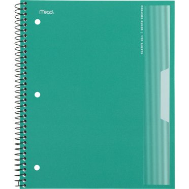 Mead Spiral Notebook, 5 Subject, Wide Ruled, 8 1/2" x 11", Black ...