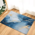 Blue Marble Door Mat Gradient Gold Fluid Texture Abstract Art Non Slip ...