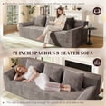 3-Seater Cloud Couch for Living Room, Oversized Corduroy Floor Sofa ...