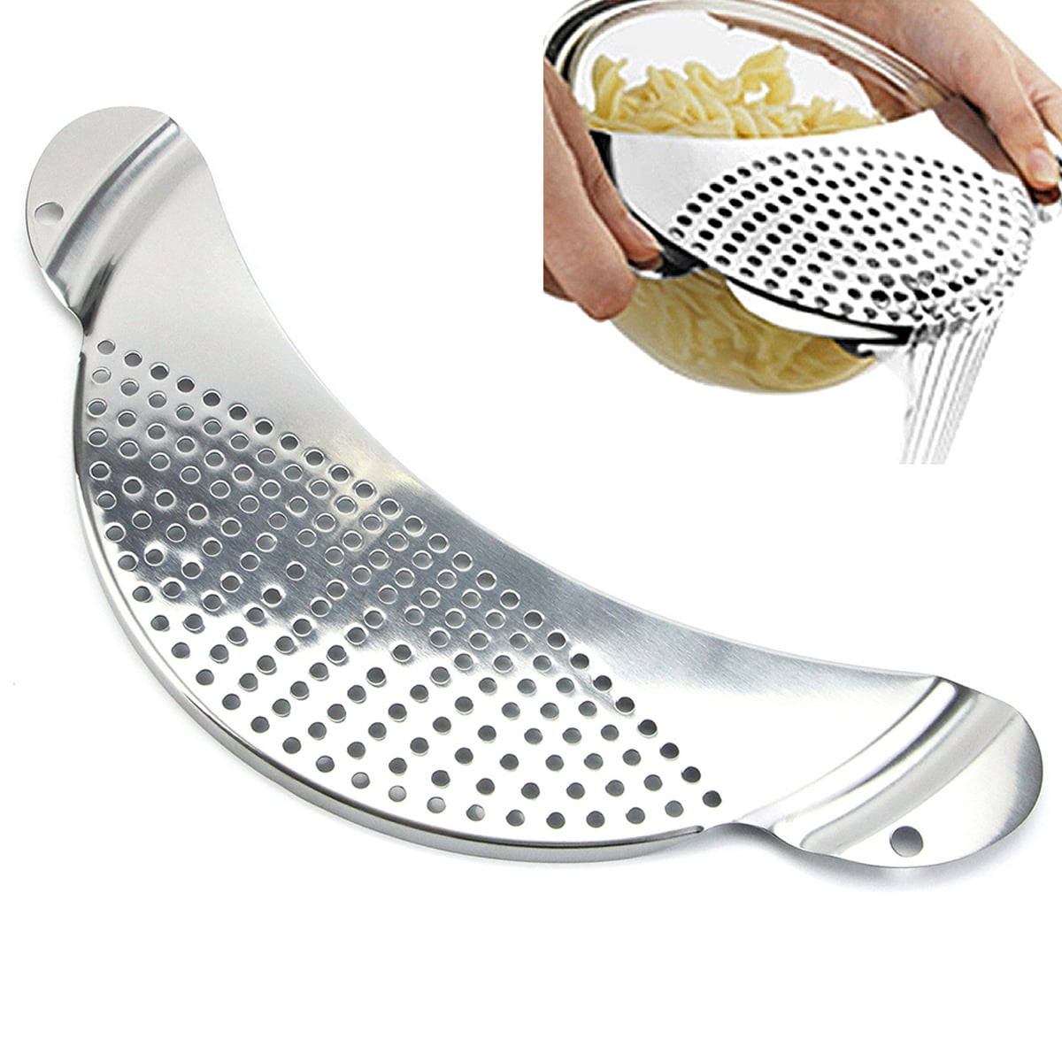 Meidiya Stainless Steel Pot Strainer,Hand Held Pot Drainer with Handle ...