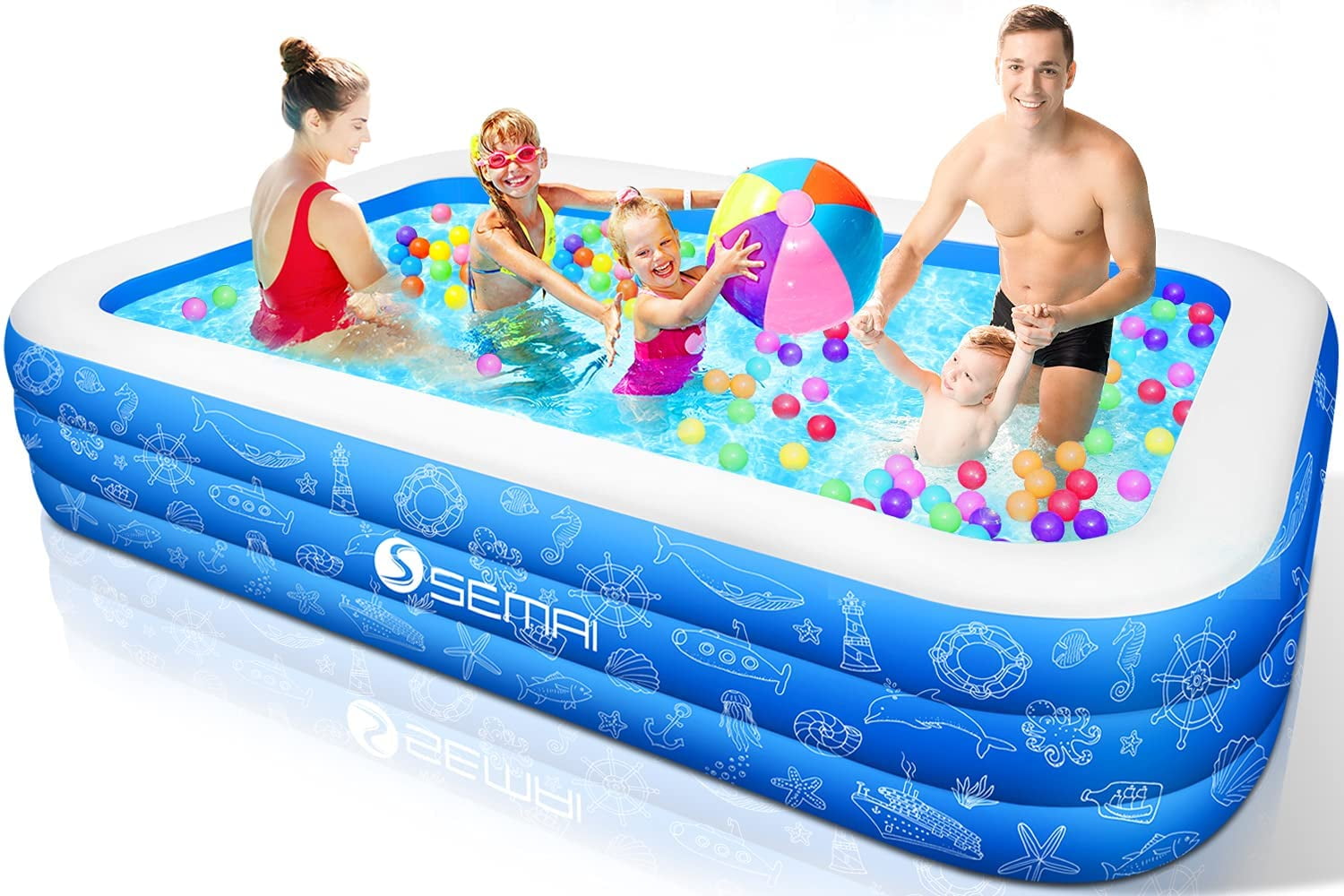 Inflatable Swimming Pool for Kids Adults, Toddlers for Outdoor, Garden ...