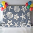 Blue Coastal Backdrops for Photography, Starfish Shell Ocean Nautical ...