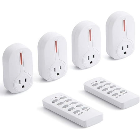 BESTTEN Wireless Remote Control Socket Outlet Switch Set (4 Electrical ...