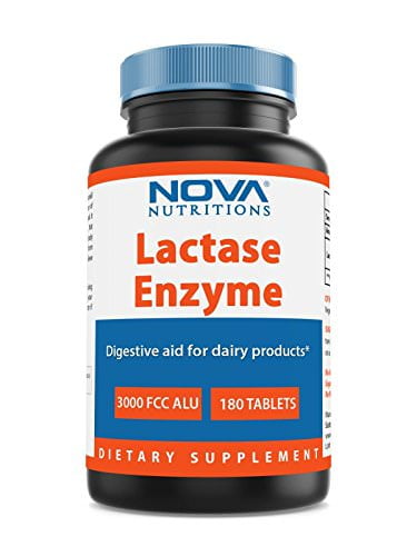 Nova Nutritions Lactase Enzyme 3000 FCC ALU Tablets, 180 Ct - Walmart ...