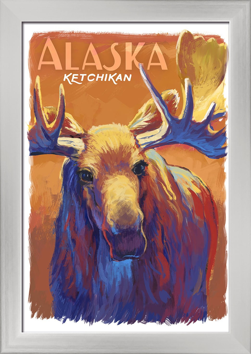 Ketchikan, Alaska - Moose - Vivid - Lantern Press Artwork (12x18 Giclee ...
