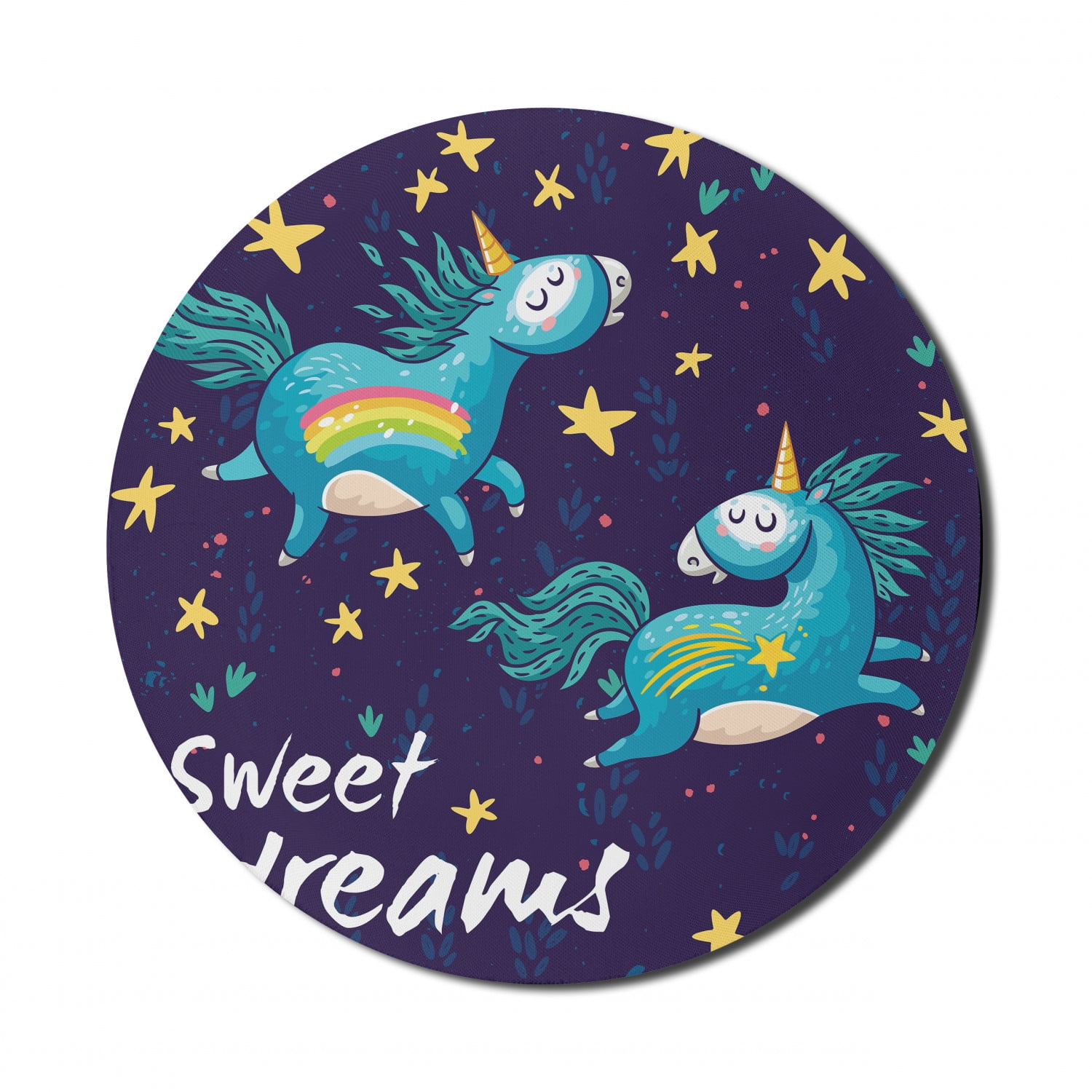 Saying Mouse Pad for Computers, 2 Unicorns Flying in Night Sky ...