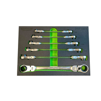 VIM Tools 5 Piece Deep Spline Ratcheting Flex Head Wrench Set (15-19 mm ...