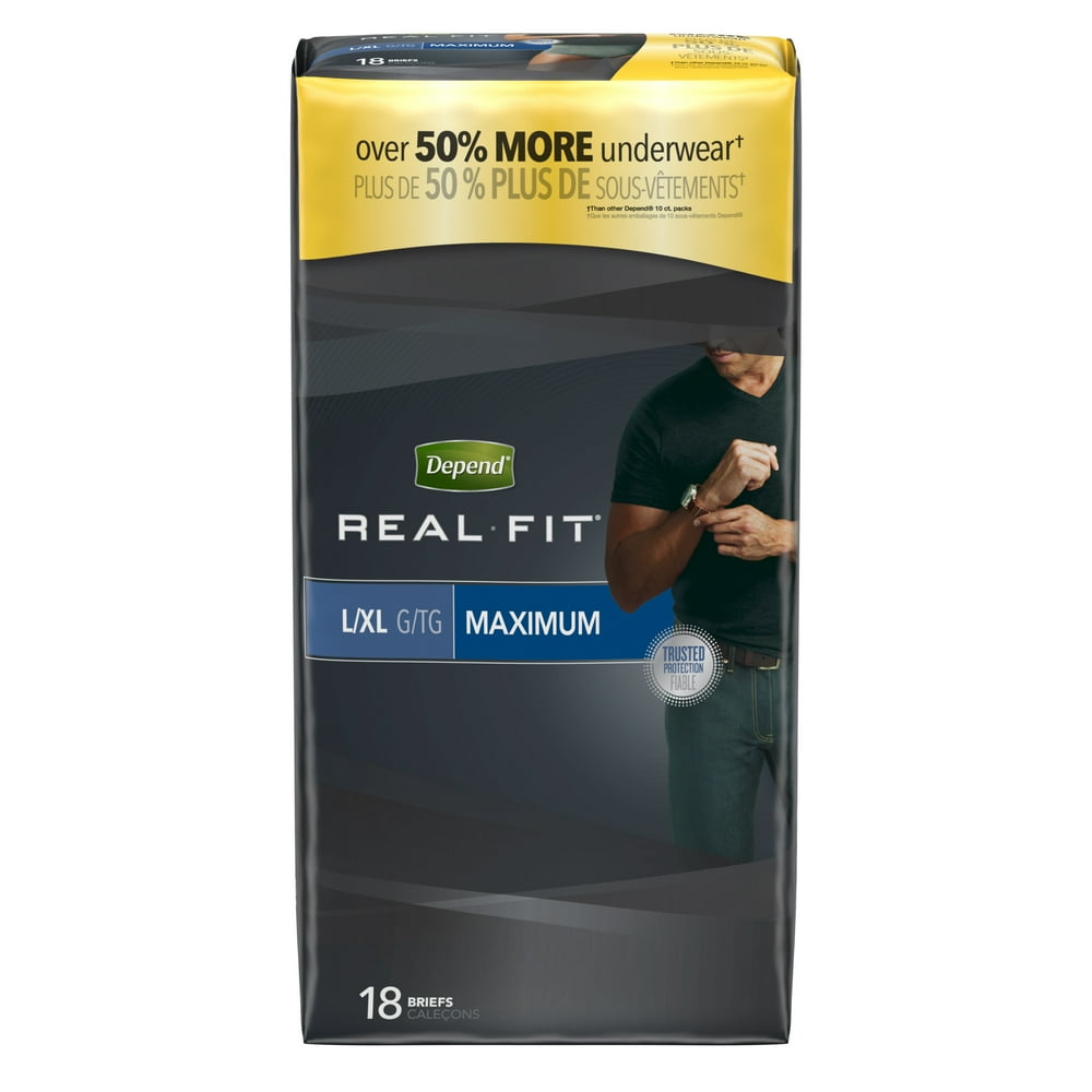 Depend Real Fit Incontinence Underwear for Men, Maximum Absorbency, L ...