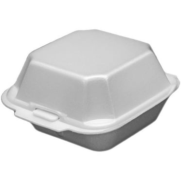 Walmart Foam Hinged Lid To-Go Container, 6 in., Soak-Proof, Take Food ...