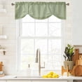 Cameo Green Abstract Art Tie Up Valance Curtains Vintage Linen Greek ...