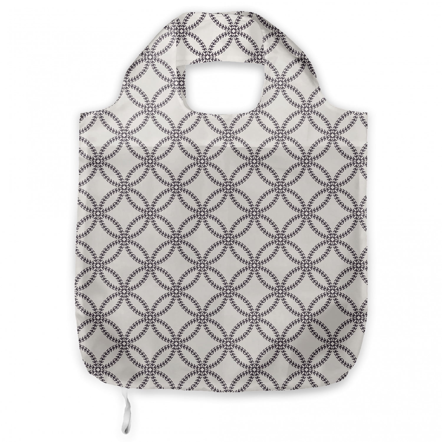 Geometric Fabric Shopping Tote, Concentric Ornamental Circular Shapes ...
