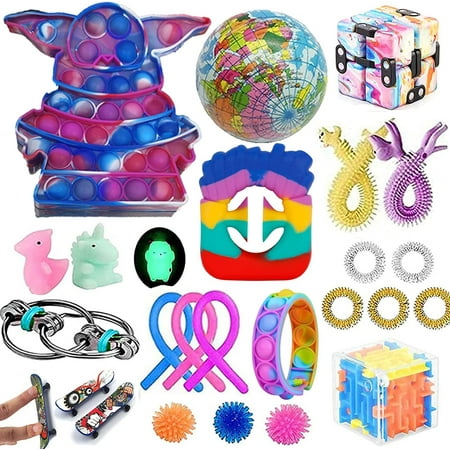 Fidget Toy Set, Pop Anti-Stress Fidget Toy Set, Stress Relieve Toy Set ...