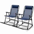 Gymax 2PCS Patio Folding Rocking Chair Outdoor Portable Lounge Rocker ...