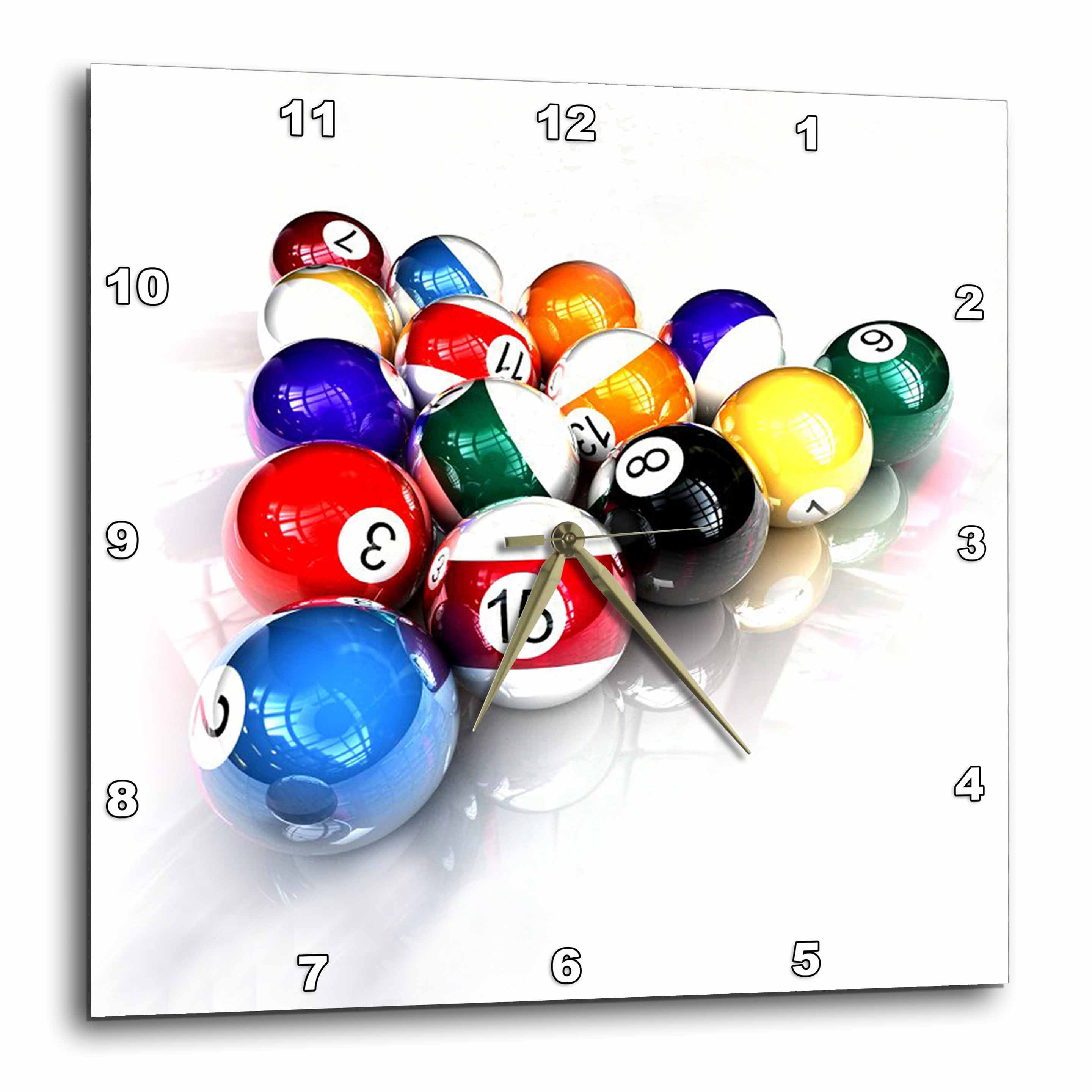 3dRose Billiards Balls Pool - Wall Clock, 15 by 15-inch - Walmart.com