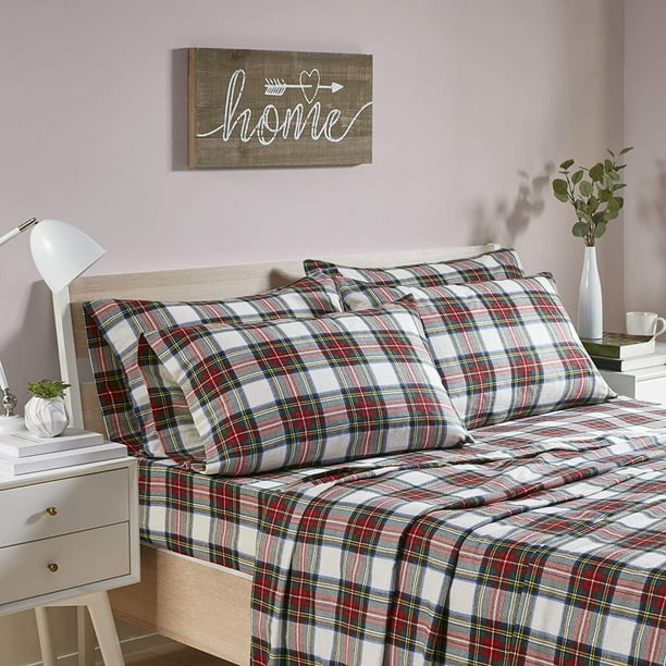 Comfort Spaces Scottish Plaid 100 Cotton Flannel Printed Sheet Set