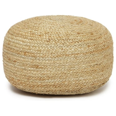 Home Decor Collection Stylehouse 100% Cotton Natural Jute Pouf, 12" H x ...