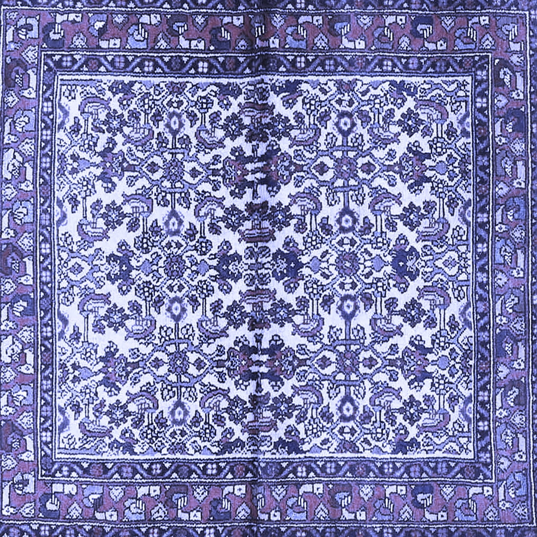 Ahgly Company Indoor Square Persian Blue Traditional Area Rugs, 6 ...