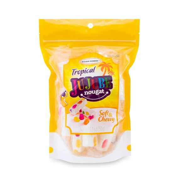 Golden Bonbon Italian Jujube Nougat Candy, Soft Chewy Nougat with ...
