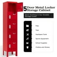 KAER Metal Locker with 5 Doors 66“ Storage Locker for Employees ...