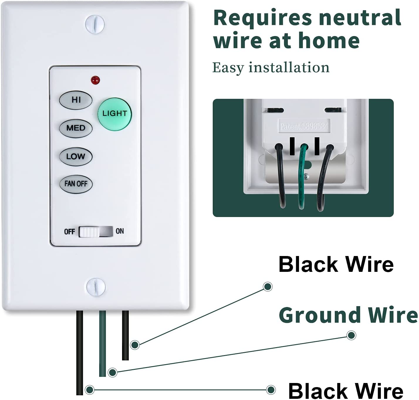 How To Install A Universal Ceiling Fan And Light Wall Control | Shelly ...