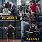 FIXTECH 66LB Adjustable Weight Set, 2 in 1 Curl Barbell with Plates ...