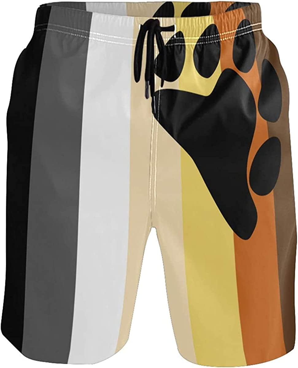 Men's Lgbt-Bear-Pride-Flag Quick Dry Swim Trunks with Pockets Beach ...