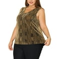 Agnes Orinda Women's Plus Size Tank Tops Sleeveless Glitter Gradient ...