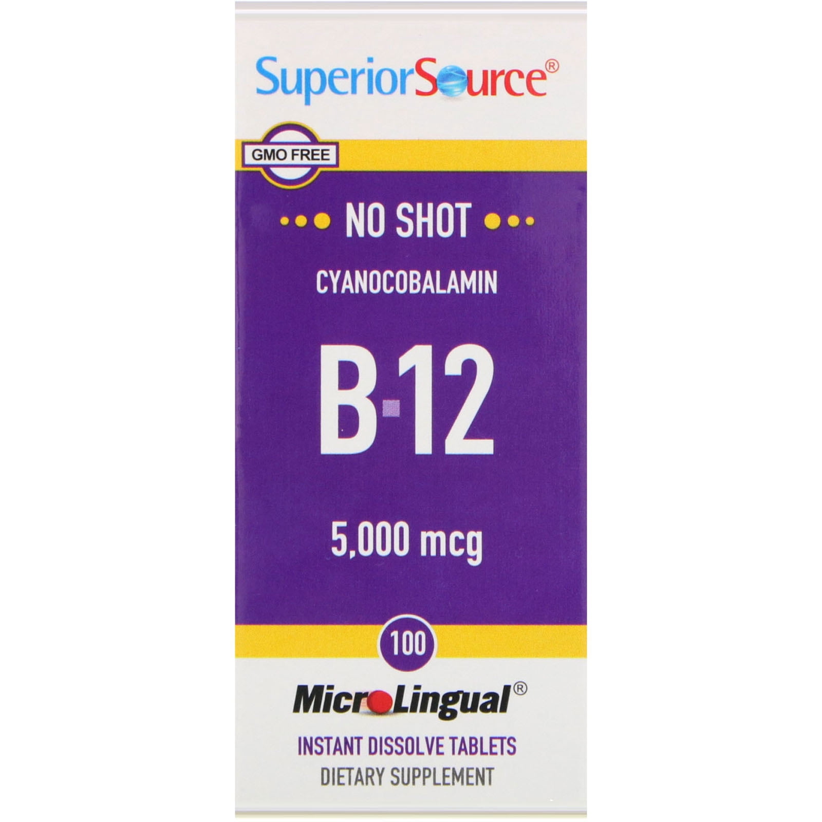 Superior Source Cyanocobalamin B 12 5 000 Mcg 100 MicroLingual Instant Superior Source Cyanocobalamin B 12 5 000 Mcg 100 MicroLingual Instant