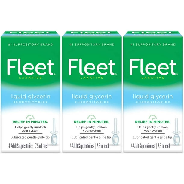 Fleet Liquid Glycerin Suppositories for Adult Constipation, 4 Count ...