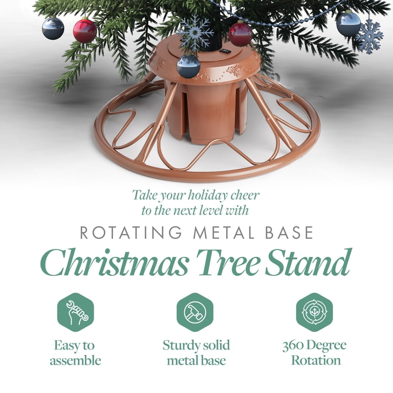 Home Heritage Home Heritage Golden Rotating Christmas Tree Stand For