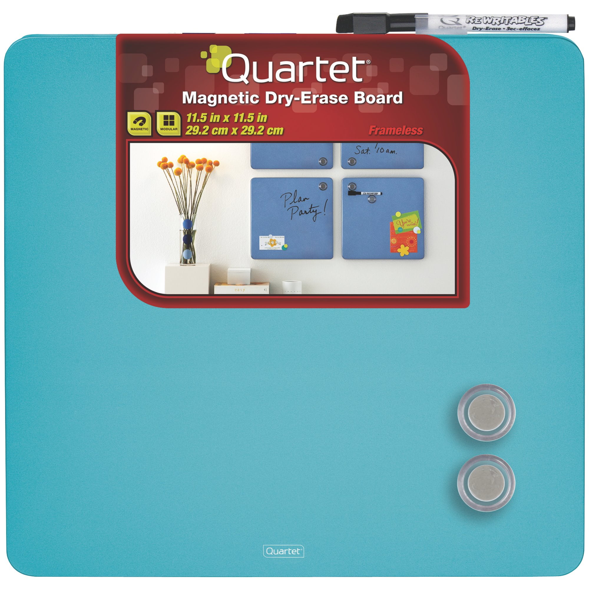Quartet Tin Square Magnetic Dry Erase Board 11.5x11.5 - Dry-Erase ...