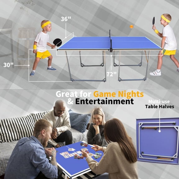 GoSports Portable 6 X 3 Foot Table Tennis Set - Indoor Outdoor Ping ...