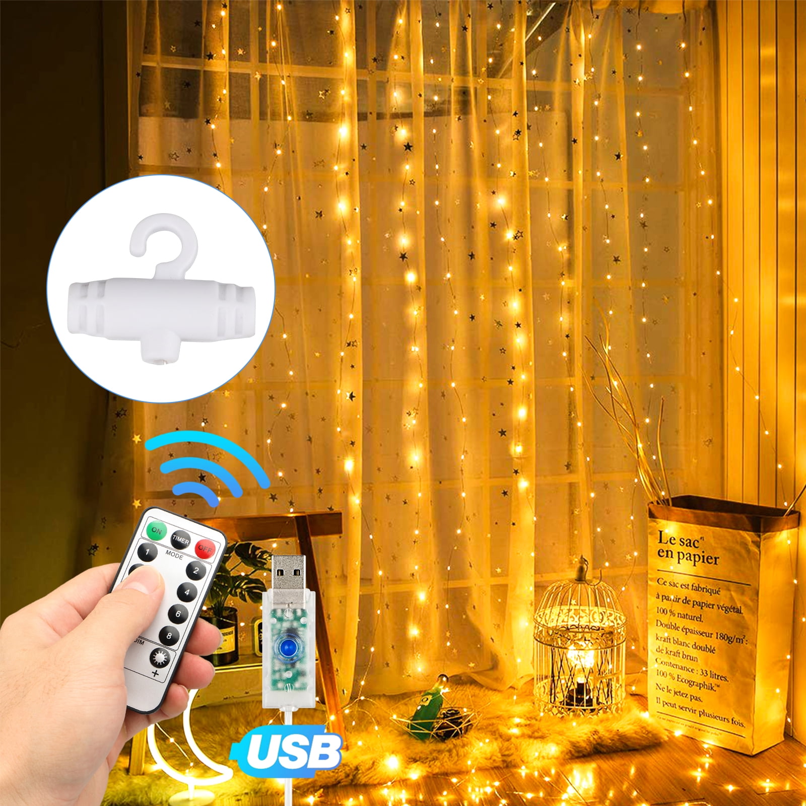 Click here for Htscf 9.8ft X 9.8ft Window Curtain Fairy Lights 30... prices