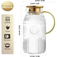 Glass Pitcher with Lid, 68 oz/ 2 Liter Vintage Water Pitcher,Glass ...