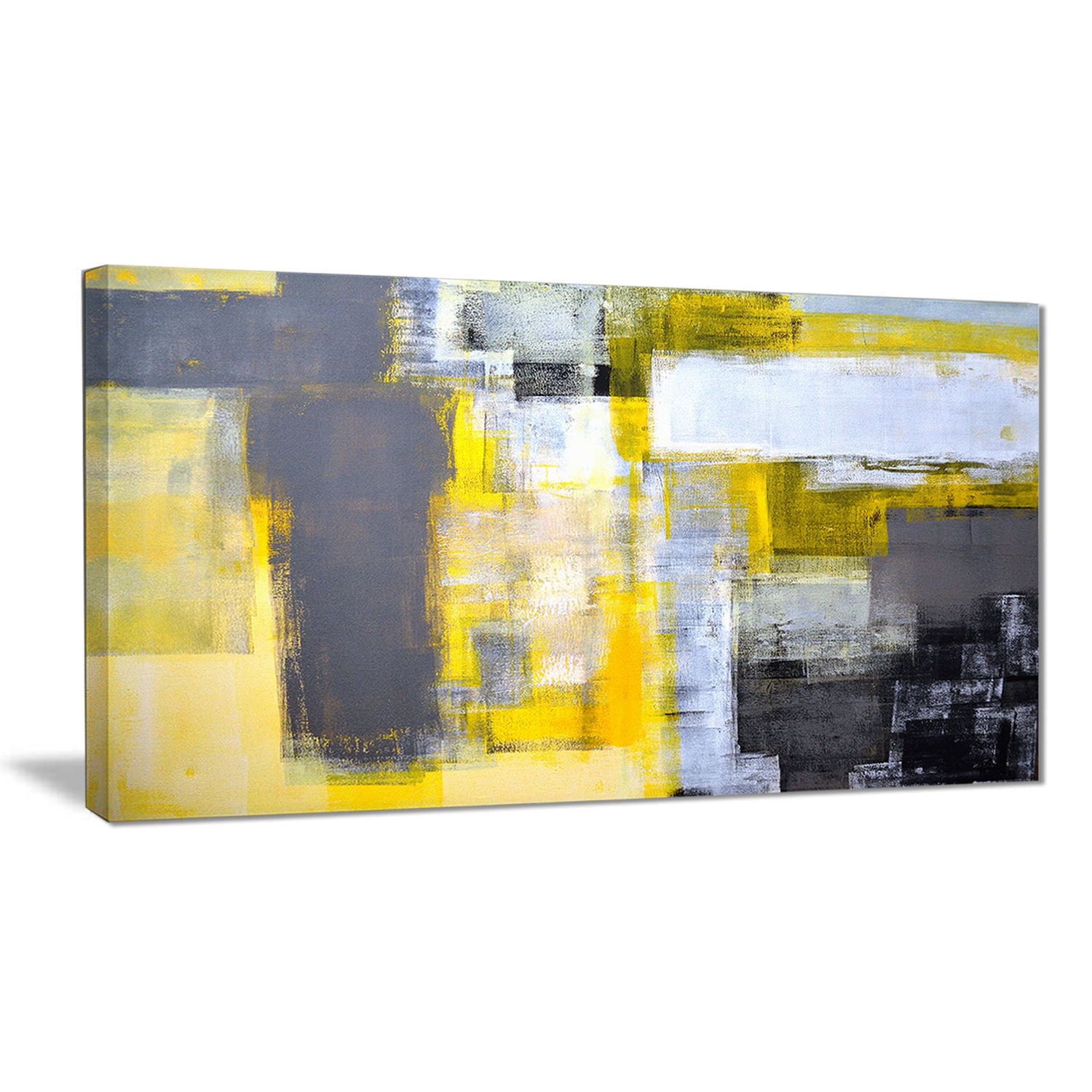 Click here for Designart Design Art Grey And Yellow Blur Abstract... prices