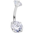 Body Candy 4Pc 14G 316L Steel Navel Ring Piercing Clear Accent Assorted ...