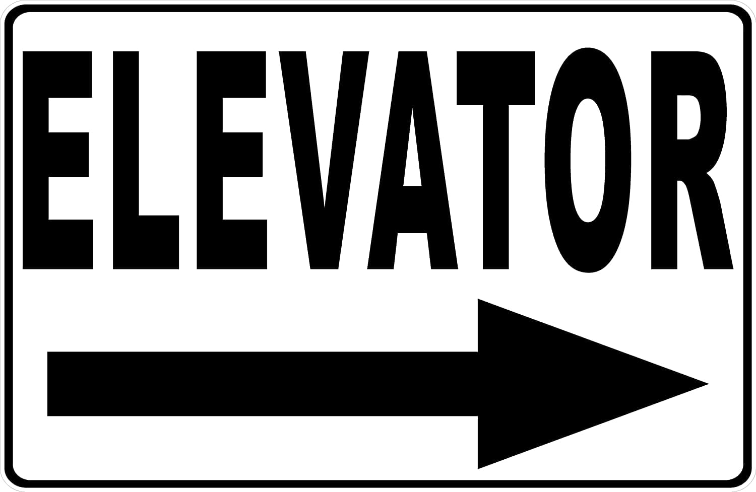 Elevator With Right Arrow Sign. 8x12 Metal. - Walmart.com