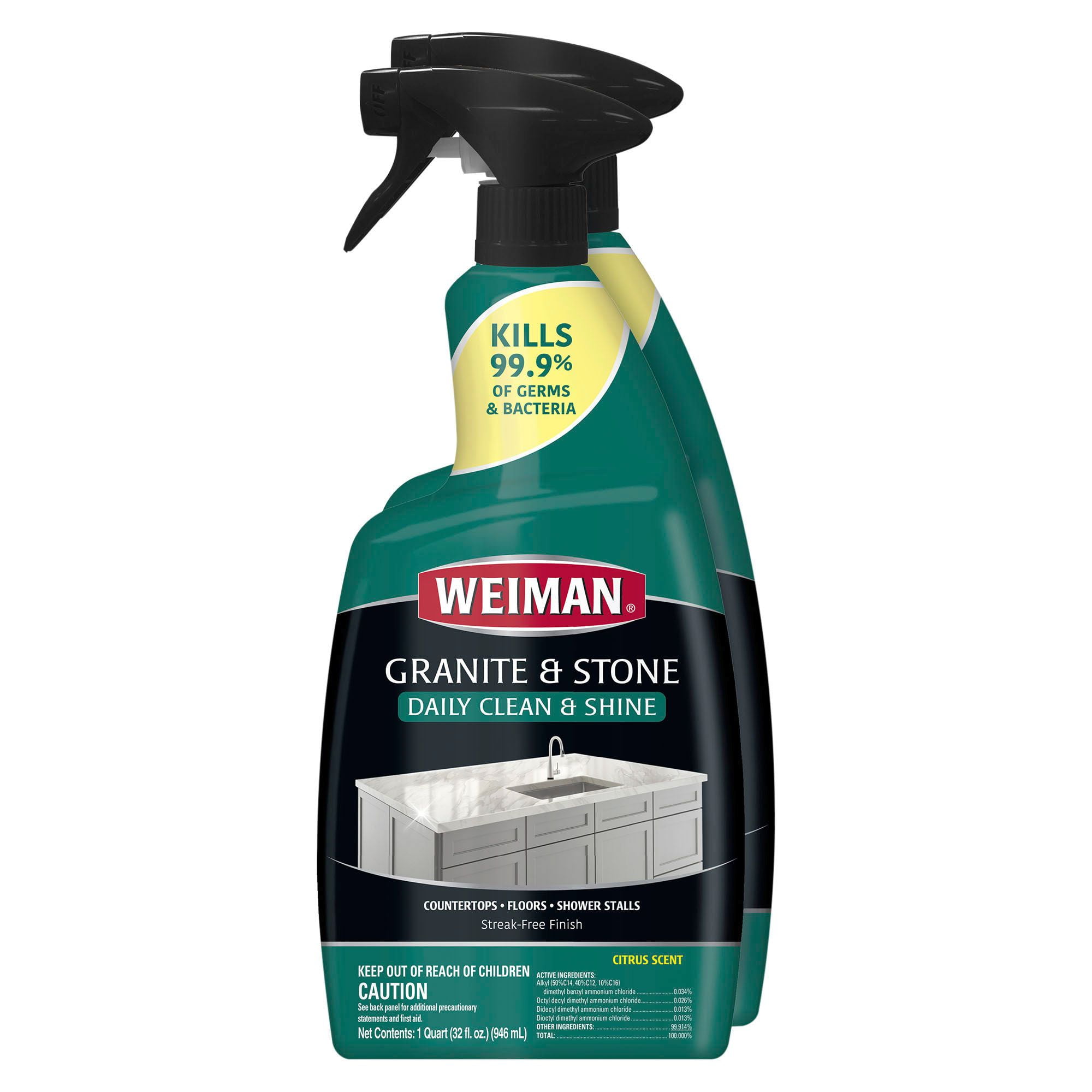 Weiman Granite and Stone Daily Cleaning and Shine Disinfectant, 2 pk ...