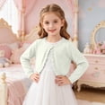 Lutiedan Knit Cardigan for Girls Long Sleeve Ruffle Trim Bolero Shrug ...