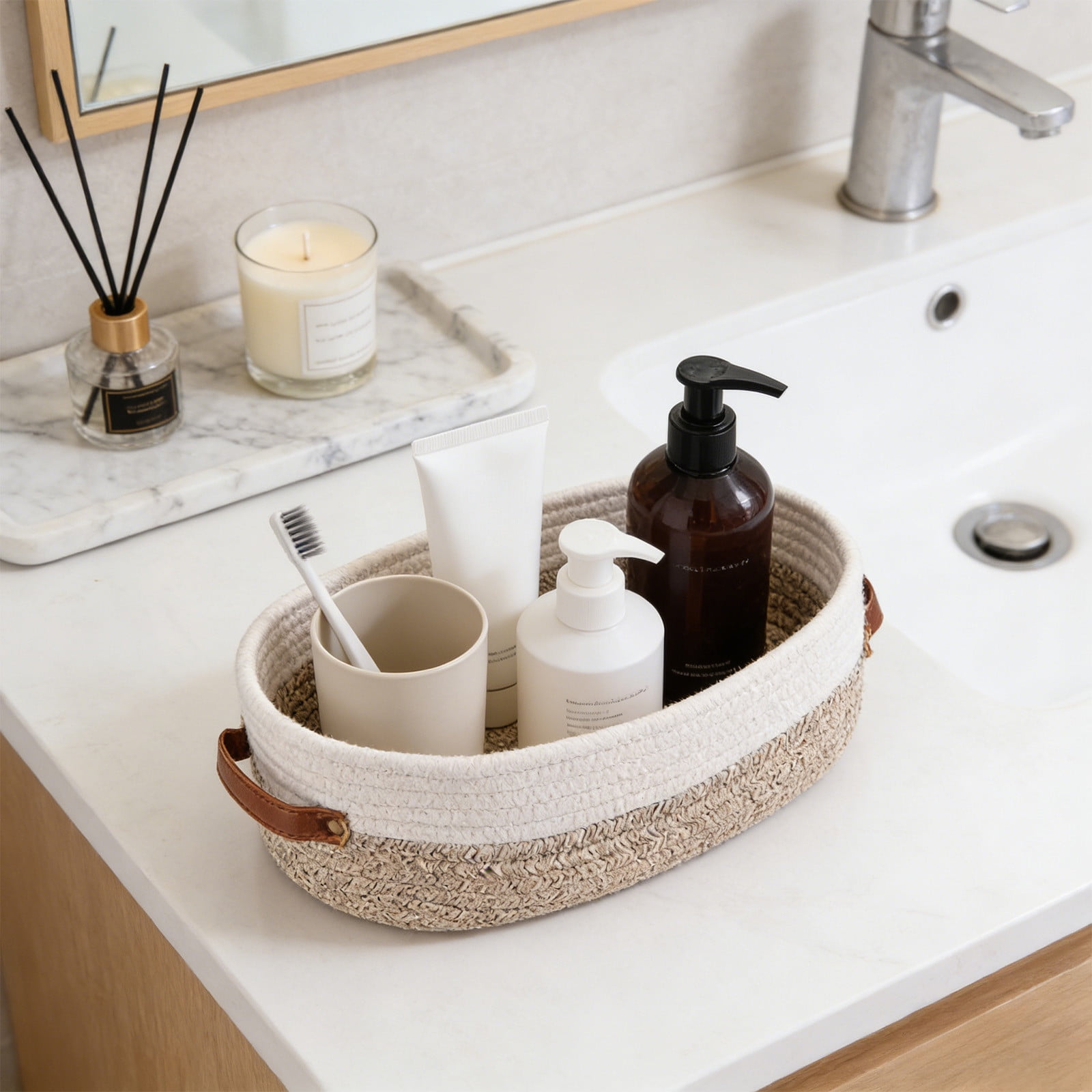 Click here for Rewenti Weaving Storage Basket Polyester Multicolo... prices