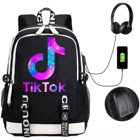 TIK -Tok Douyin boy girl student backpack, laptop backpack with USB ...