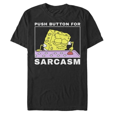 Nickelodeon Big & Tall Spongebob Squarepants Sarcasm Button Meme Men's ...