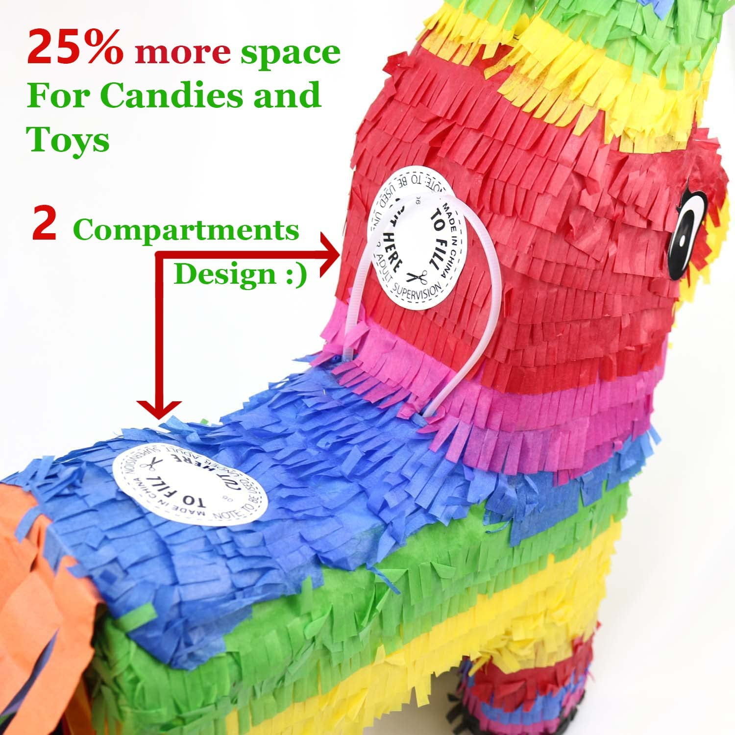 Buy GIFTEXPRESS 16-Inch Rainbow Donkey Pinata, Rainbow Llama Pinata for ...
