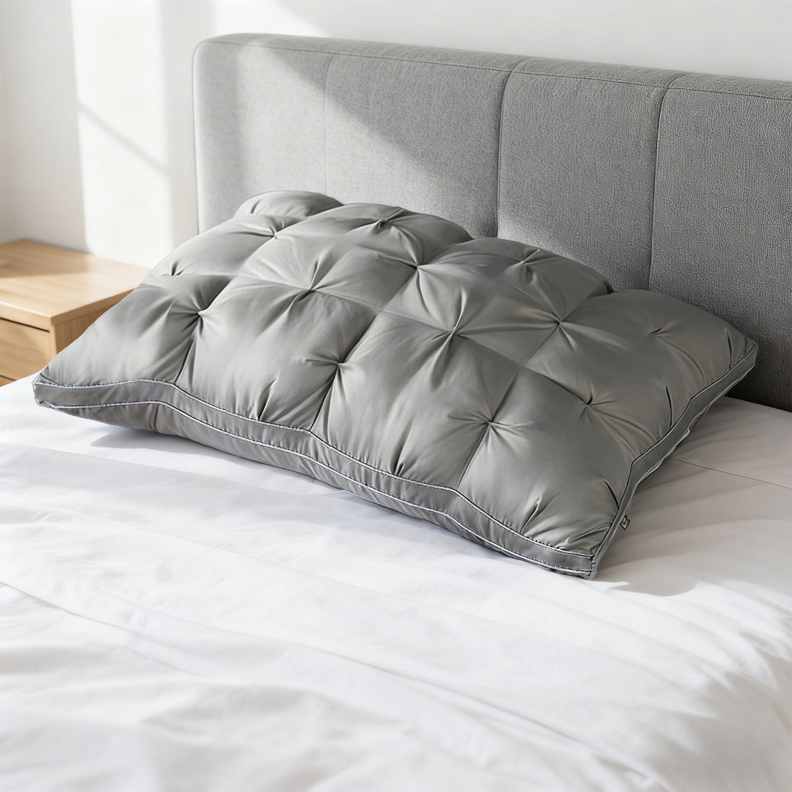 Rkstn Polyester Pillows Bedding Twisted Down Pillow Washablebedding Size Bed Pillow White Cool Hotel Quality Corner Propped Pillow For Back Flat Or Si