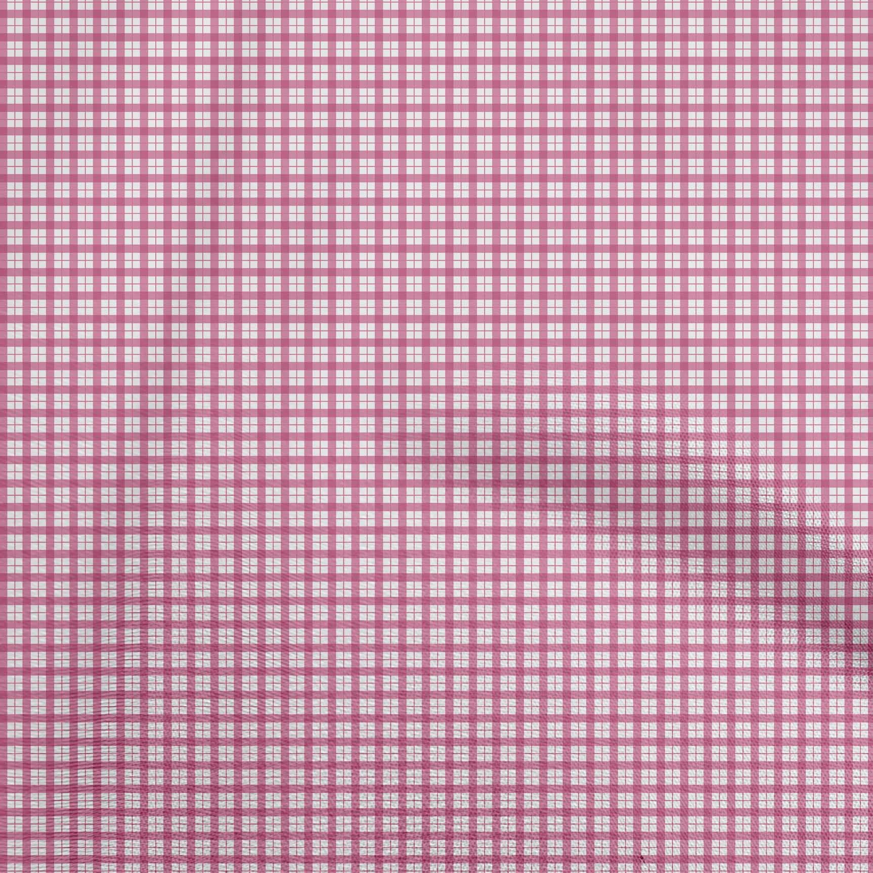 oneOone Silk Tabby Pink Fabric Check Fabric For Sewing Printed Craft ...