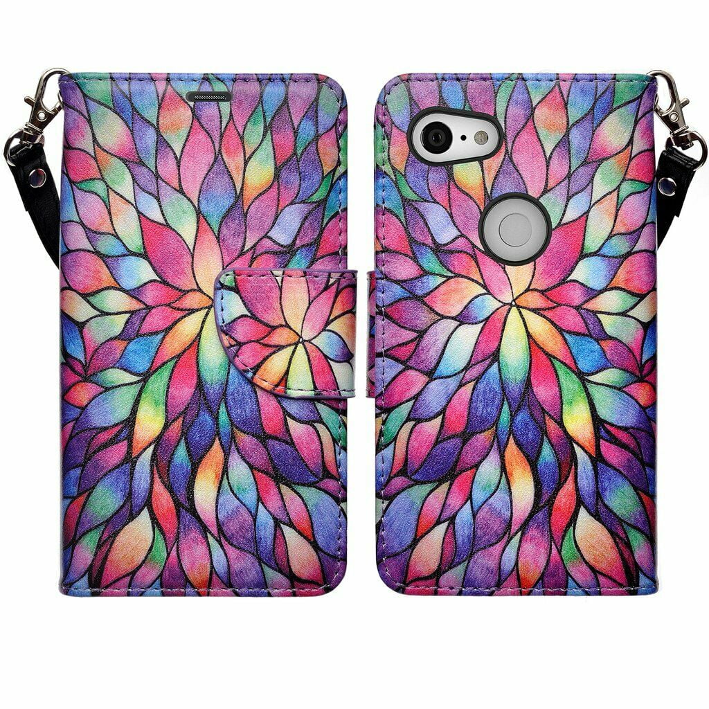 for Google Pixel 3A Phone Case Designed Wallet Grip Textured Fold Kick ...